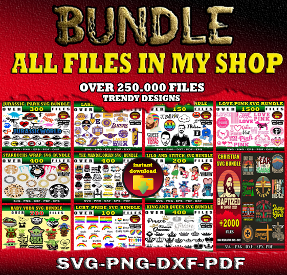 250.000 MEGA BUNDLE SVG, PNG, DXF files for cricut, Bundle L | Inspire ...