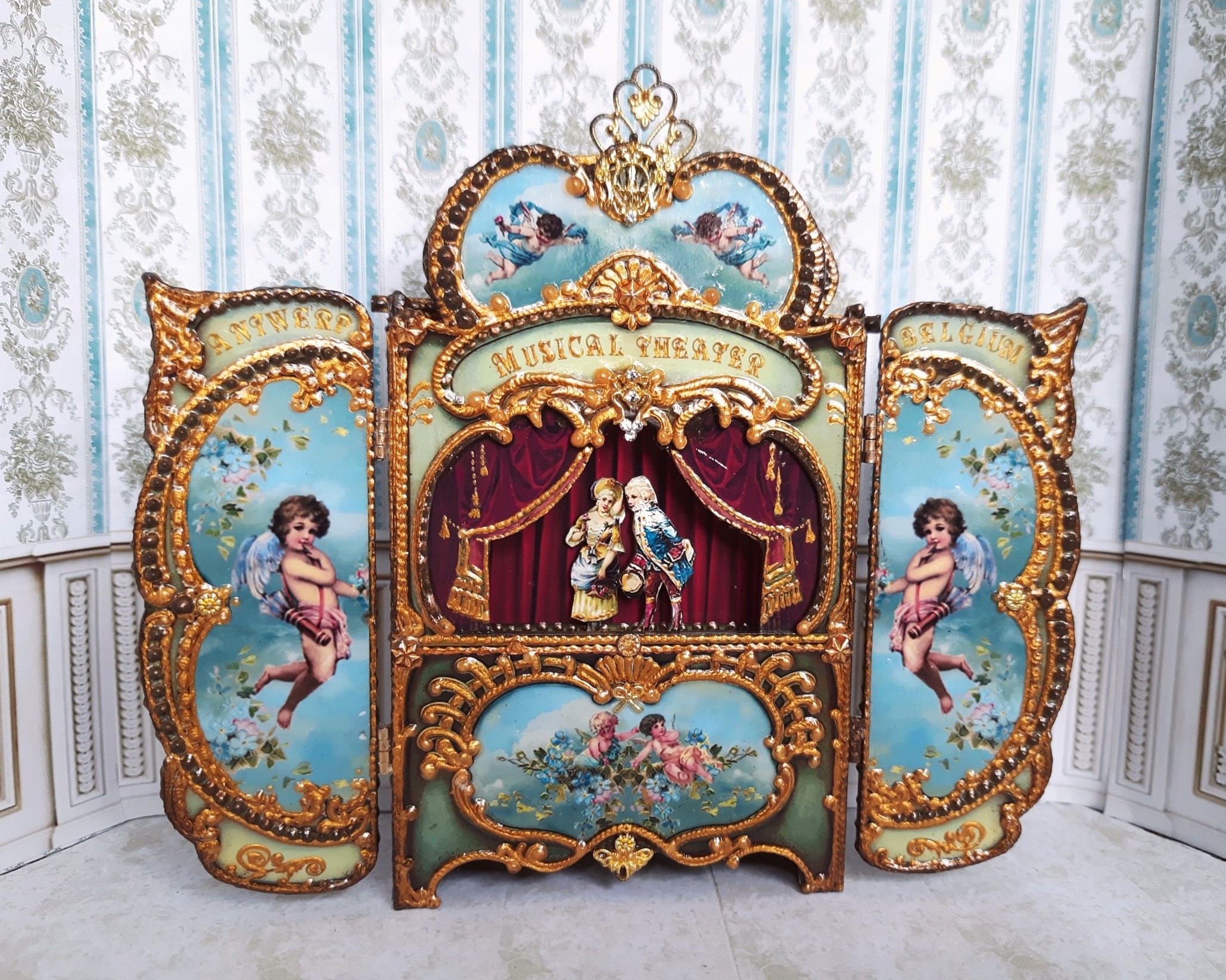 Puppet theater 21. Paper Theater. Dollhouse miniature. Scale - Inspire ...