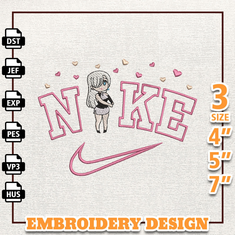 Pink Nike Logo Embroidery Design Digital Embroidery Digitize | Inspire Uplift