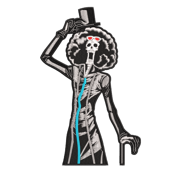 Brook Skeleton Embroidery Design Anime One Piece File Embroi | Inspire ...