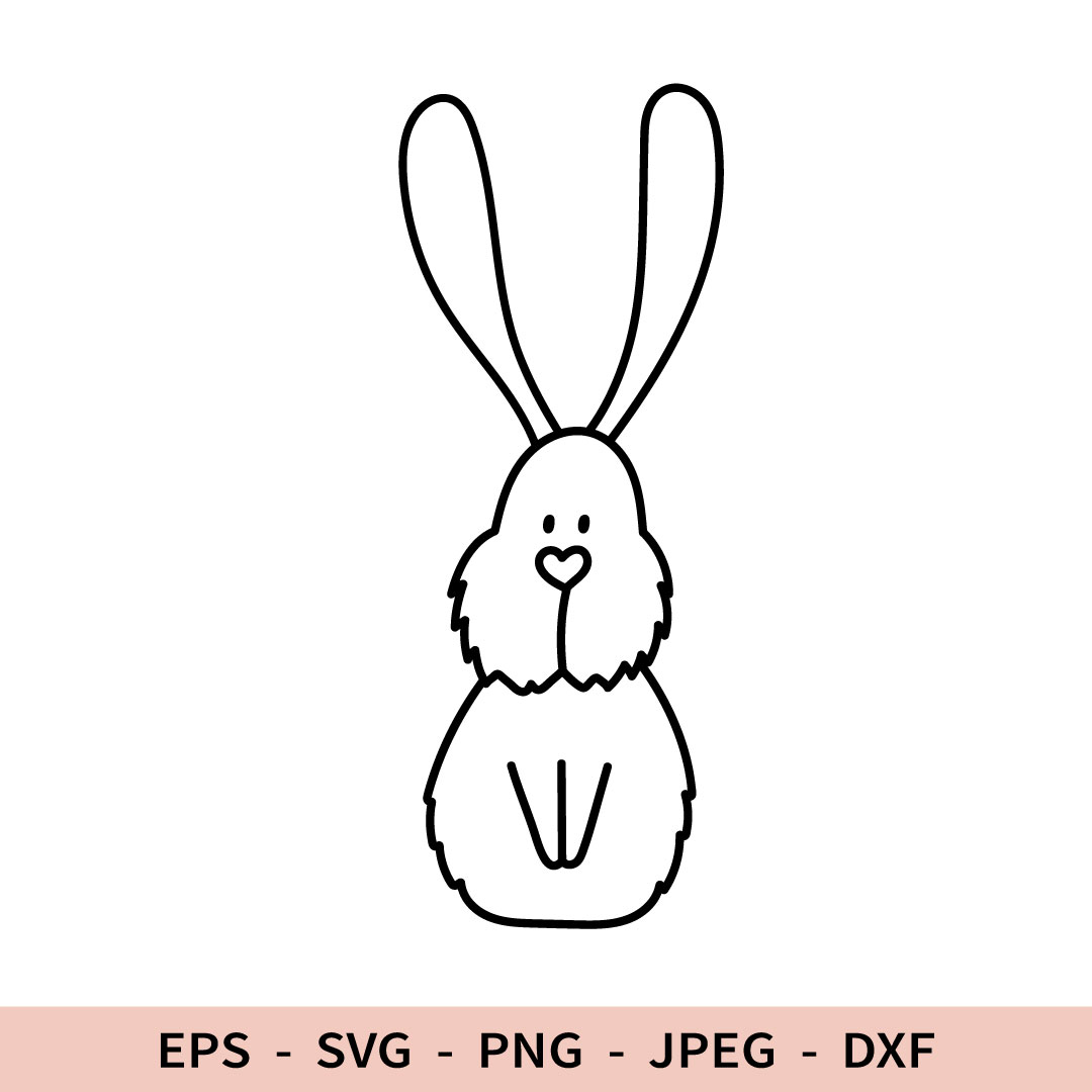 Bunny Svg Funny Rabbit File for Cricut Outline Farm Animal S | Inspire ...