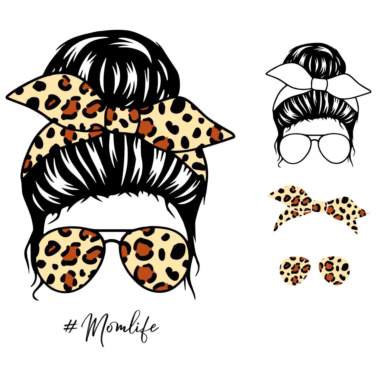 Moms Life Svg, Messy Bun Svg, Moms Life Leopard Svg, Mom Sku - Inspire ...