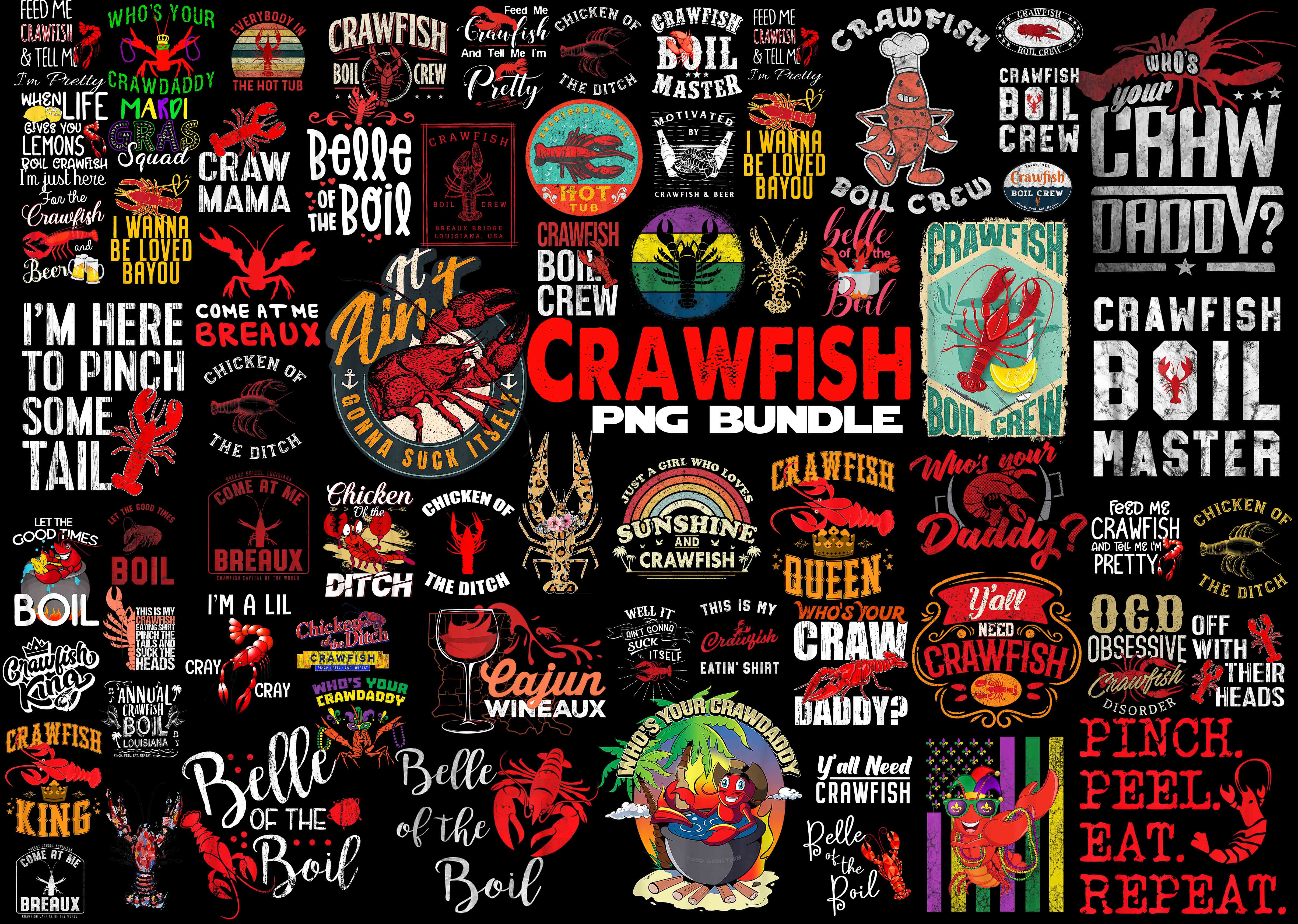 Crawfish PNG Bundle, Crawfish Boil PNG, Summer PNG, Digital - Inspire ...
