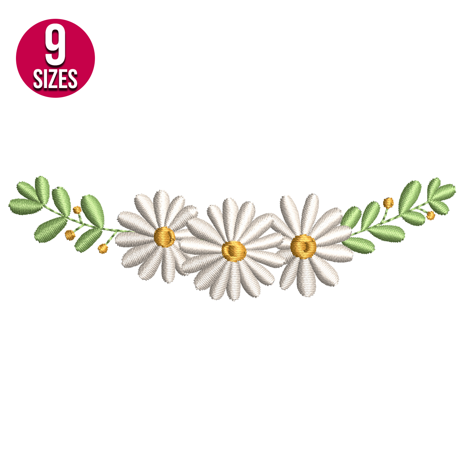 Daisy border embroidery design, wreath, Machine embroidery p - Inspire ...