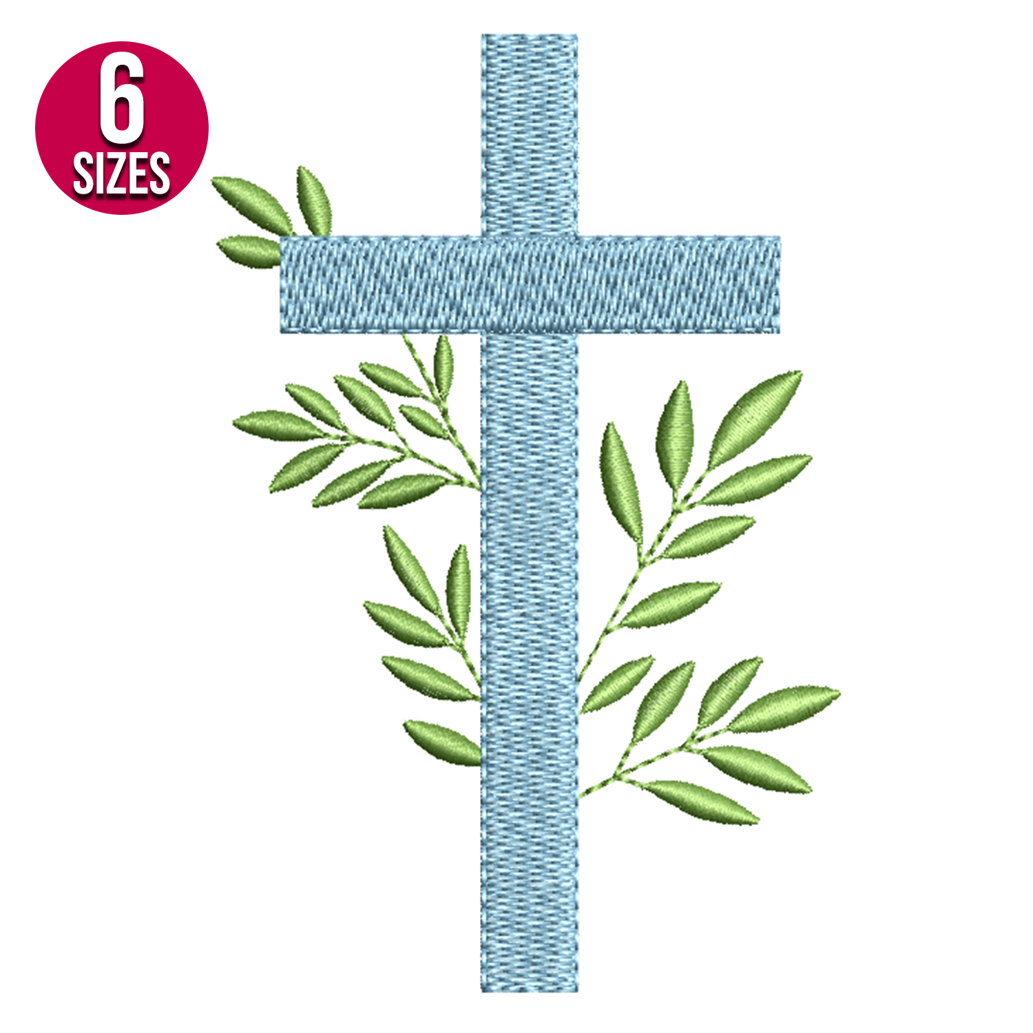 Cross with Leaves embroidery design, Machine embroidery patt | Inspire ...