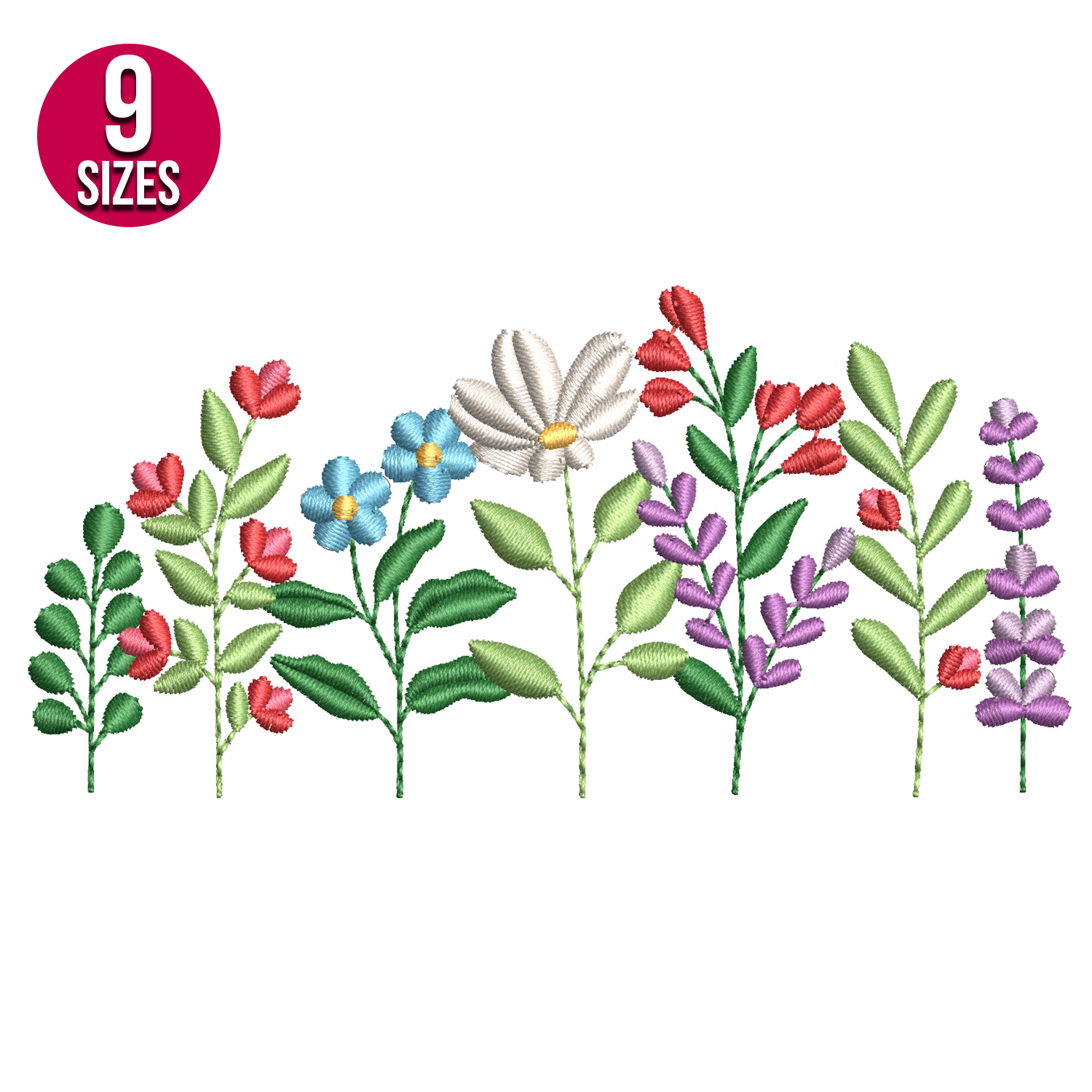 Wildflowers embroidery design, flower bunch, Machine embroid | Inspire ...