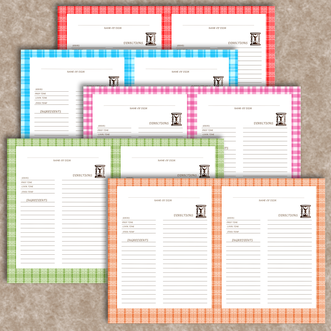 Digital colorful kitchen recipe card template | Inspire Uplift