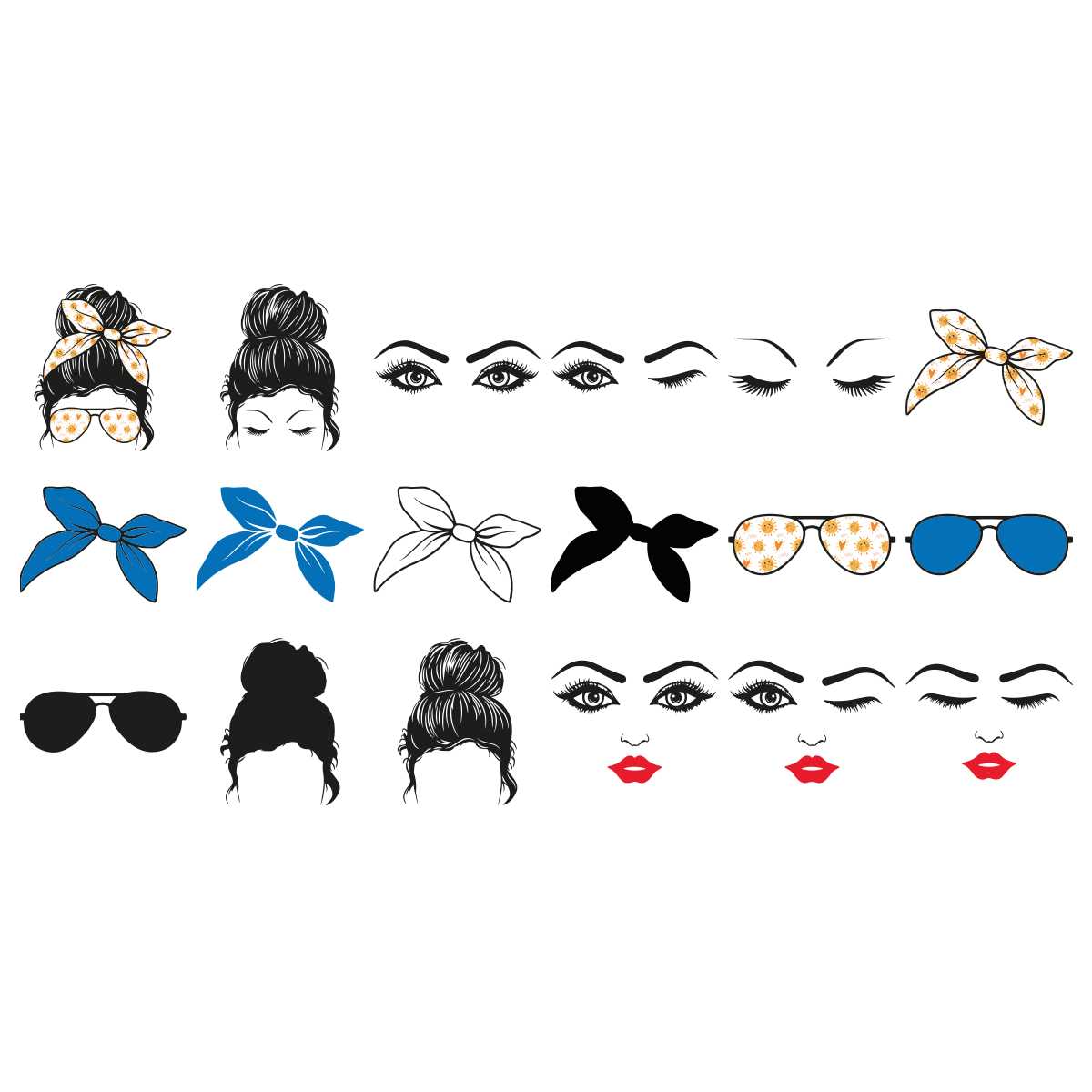 Messy Bun Bundle Svg, Messy Hair Svg, Don't Care Svg, Mom Bu | Inspire ...