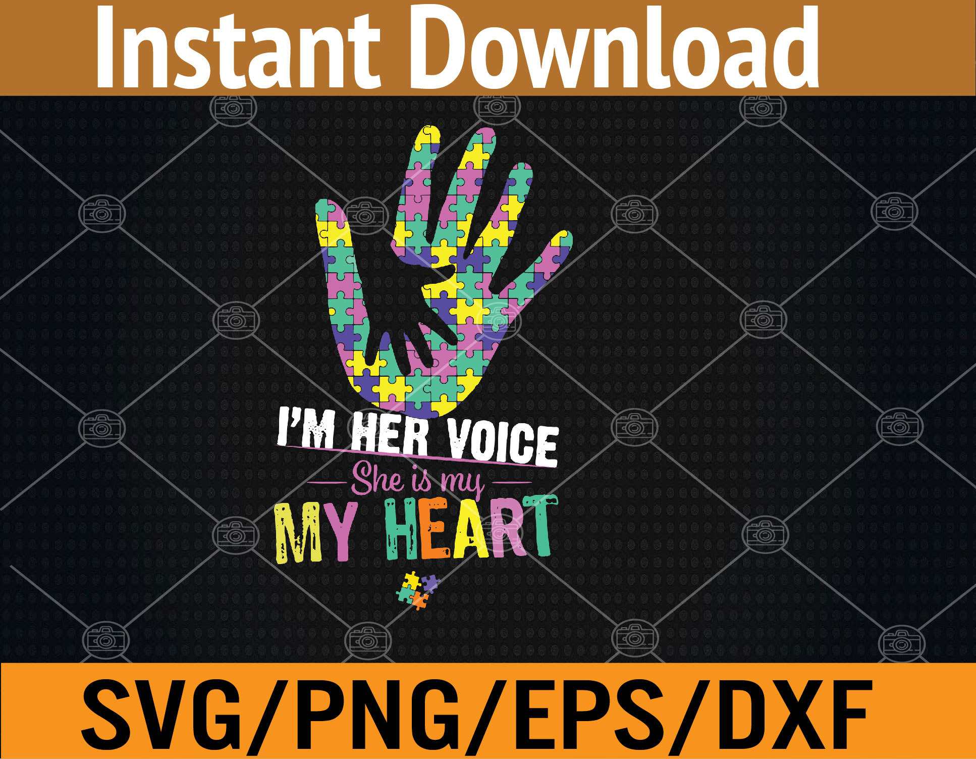 I'm HER Voice SHE is My Heart Autism Mom Pink Autism Girl Sv - Inspire ...