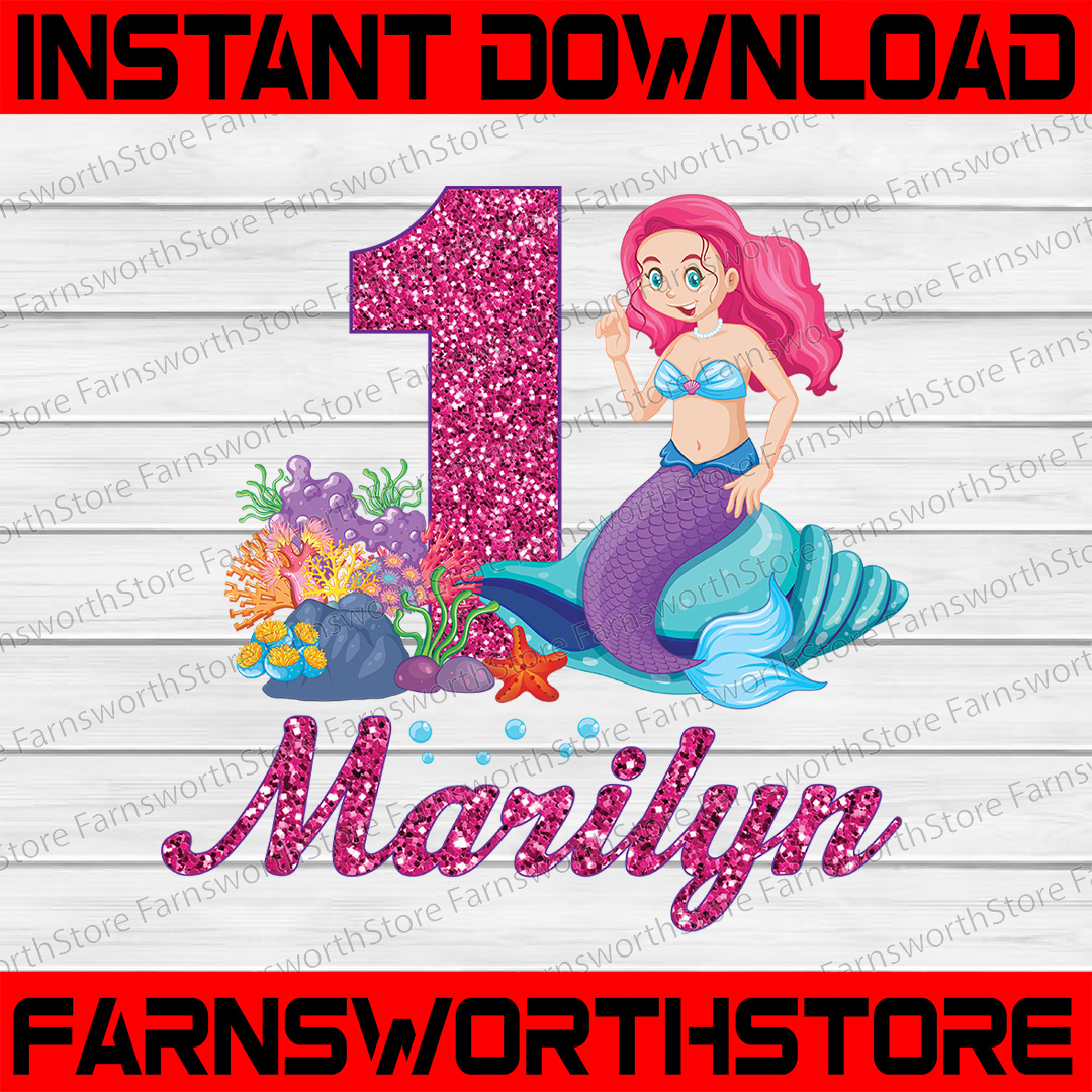 Personalized Name Mermaid Png, Mermaid Png, Mermaid Birthday - Inspire ...