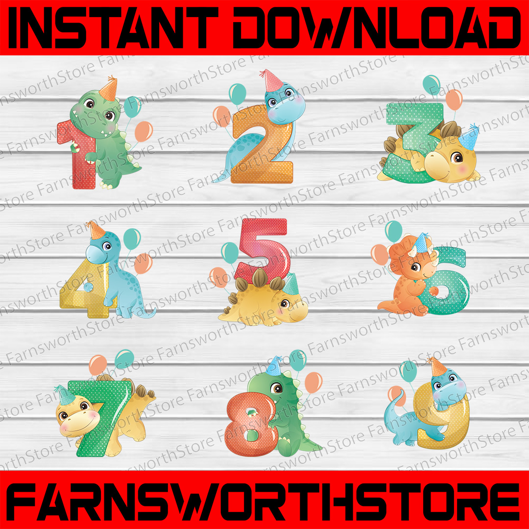Dinosaur T rex Numbers Png, Dinosaur Theme Birthday Party, B | Inspire ...
