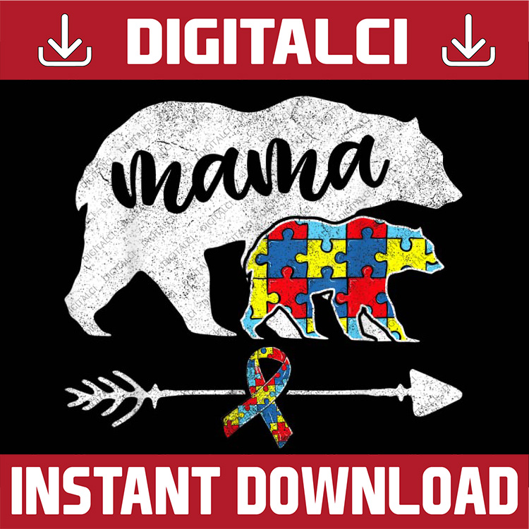 Autistic Kid Mama Bear, Autism Awareness Puzzle PNG Sublima | Inspire ...