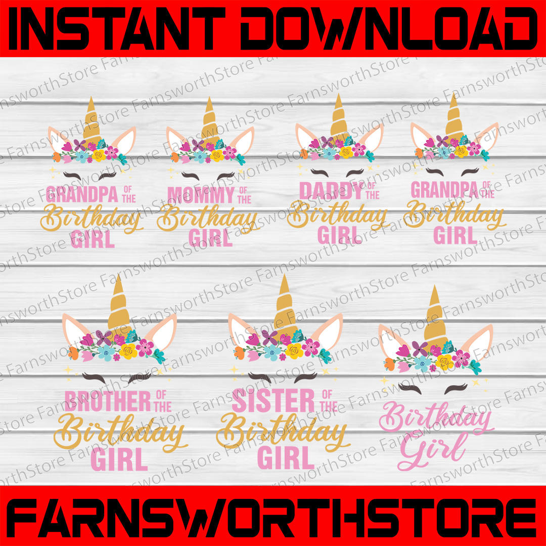 Unicorn Family svg Bundle, Family Unicorn Birthday svg, Unic | Inspire ...