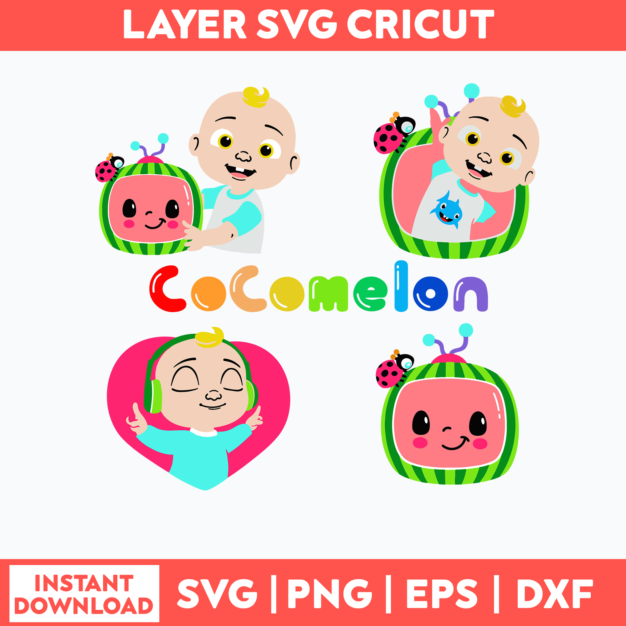 Cocomelon Kid Svg, Cocomenlon Svg, Cartoon Svg, Png Dxf Eps - Inspire ...