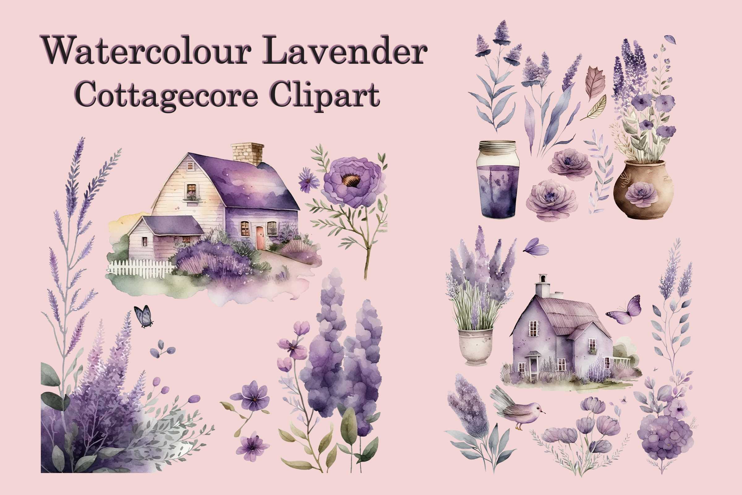Watercolour Lavender Cottagecore Clipart, Floral Png, Lavend | Inspire ...