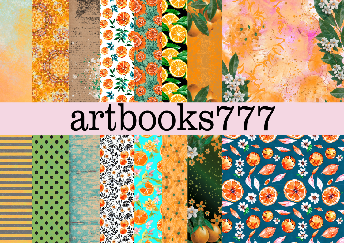 Juicy orange - digital paper, scrapbooking, fast upload | Inspire Uplift