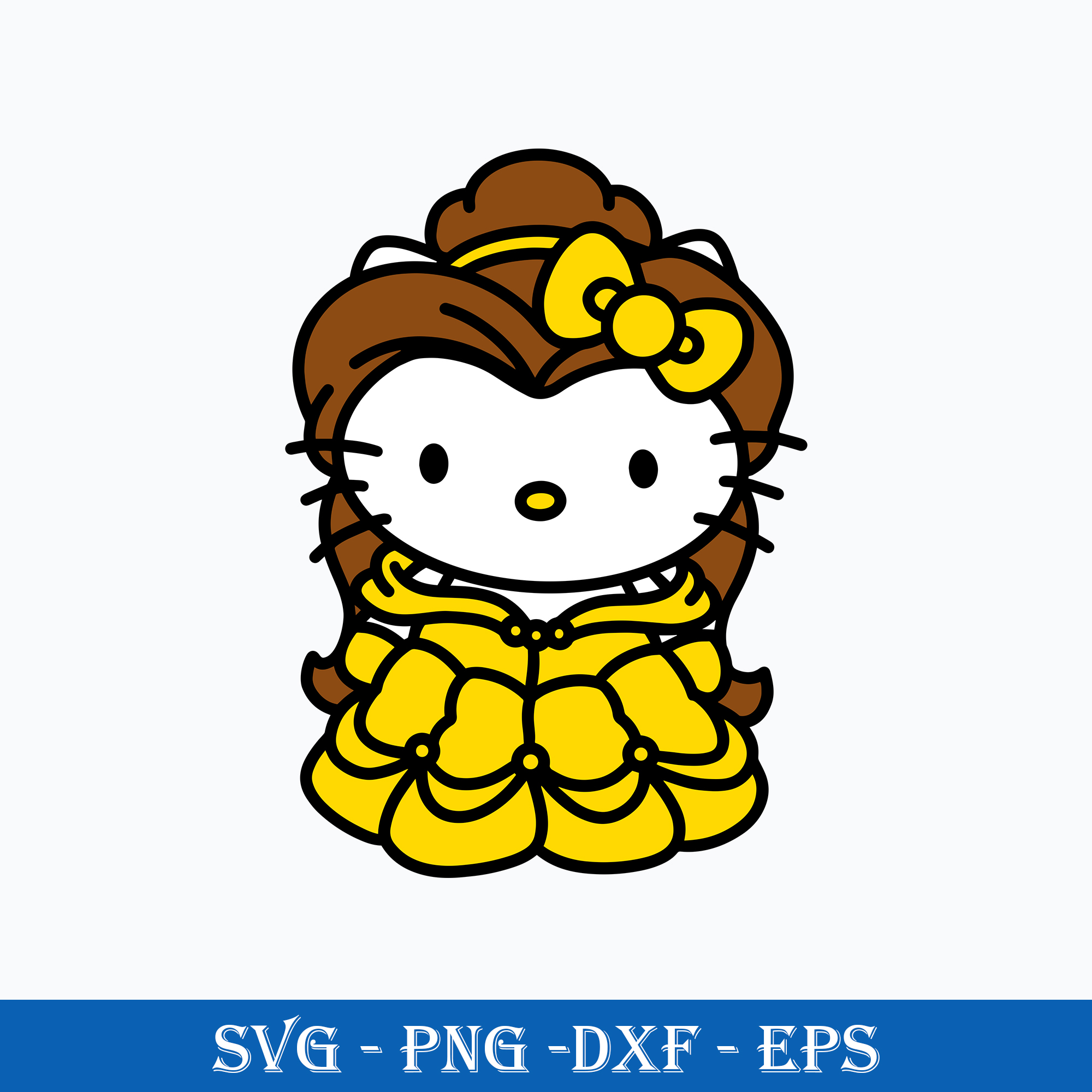 Hello Kitty Belle Svg, Hello Kitty Svg, Belle Svg, Disney Pr | Inspire ...