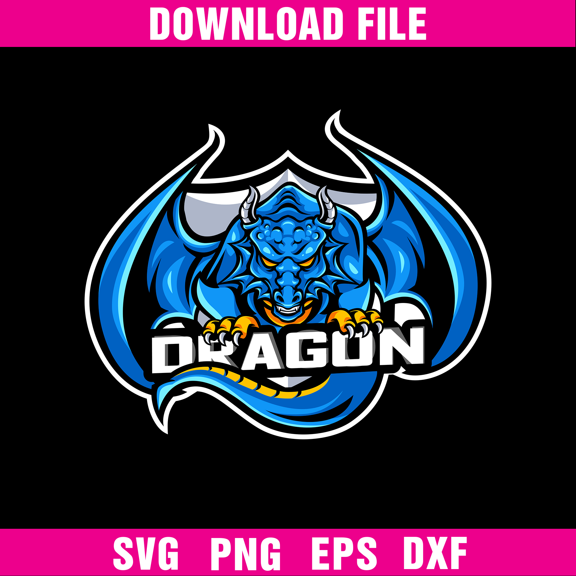 Blue Dragon Mascot Logo Png, Esport Logo Svg, Blue Logo, Dra | Inspire ...