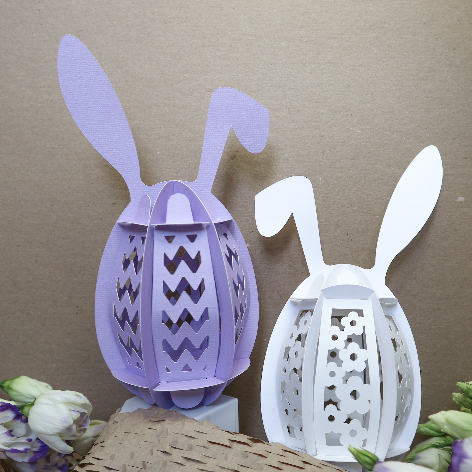 Easter Bunny Eggs 3D - Globe Lightting - Paper Cutting Templ | Inspire ...