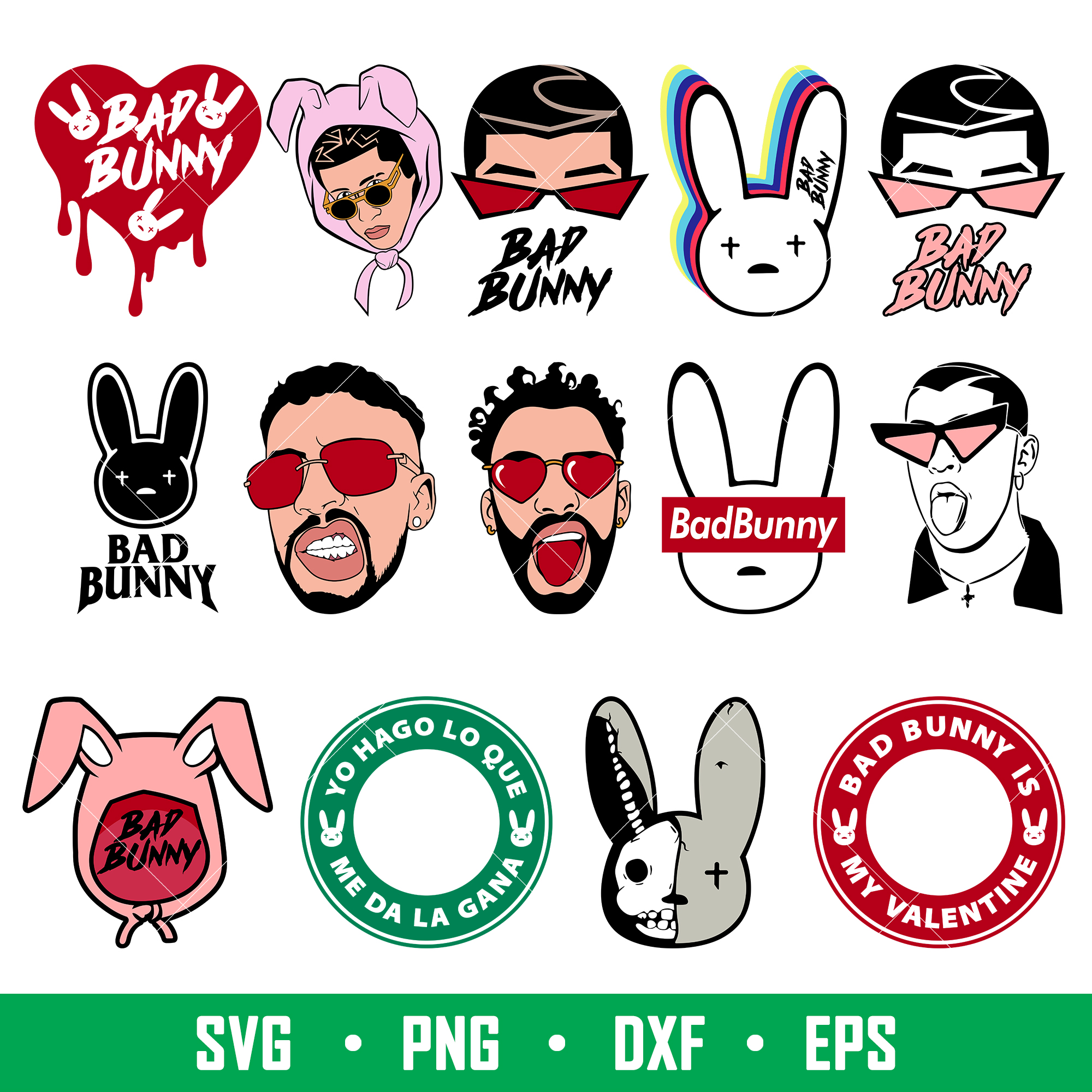 Bad Bunny SVG Bundle, Bad Bunny Svg Bundle, Instant Download | Inspire ...