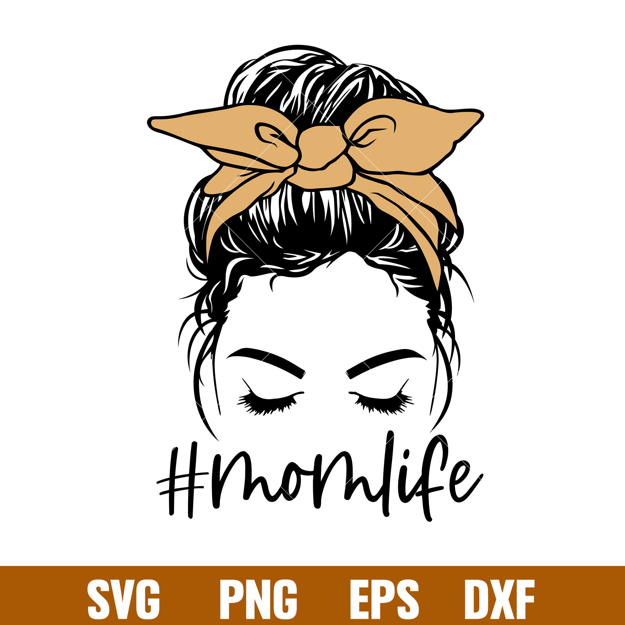 Messy Bun Hair Momlife, Messy Bun Hair Momlife Svg, Mom Life | Inspire ...