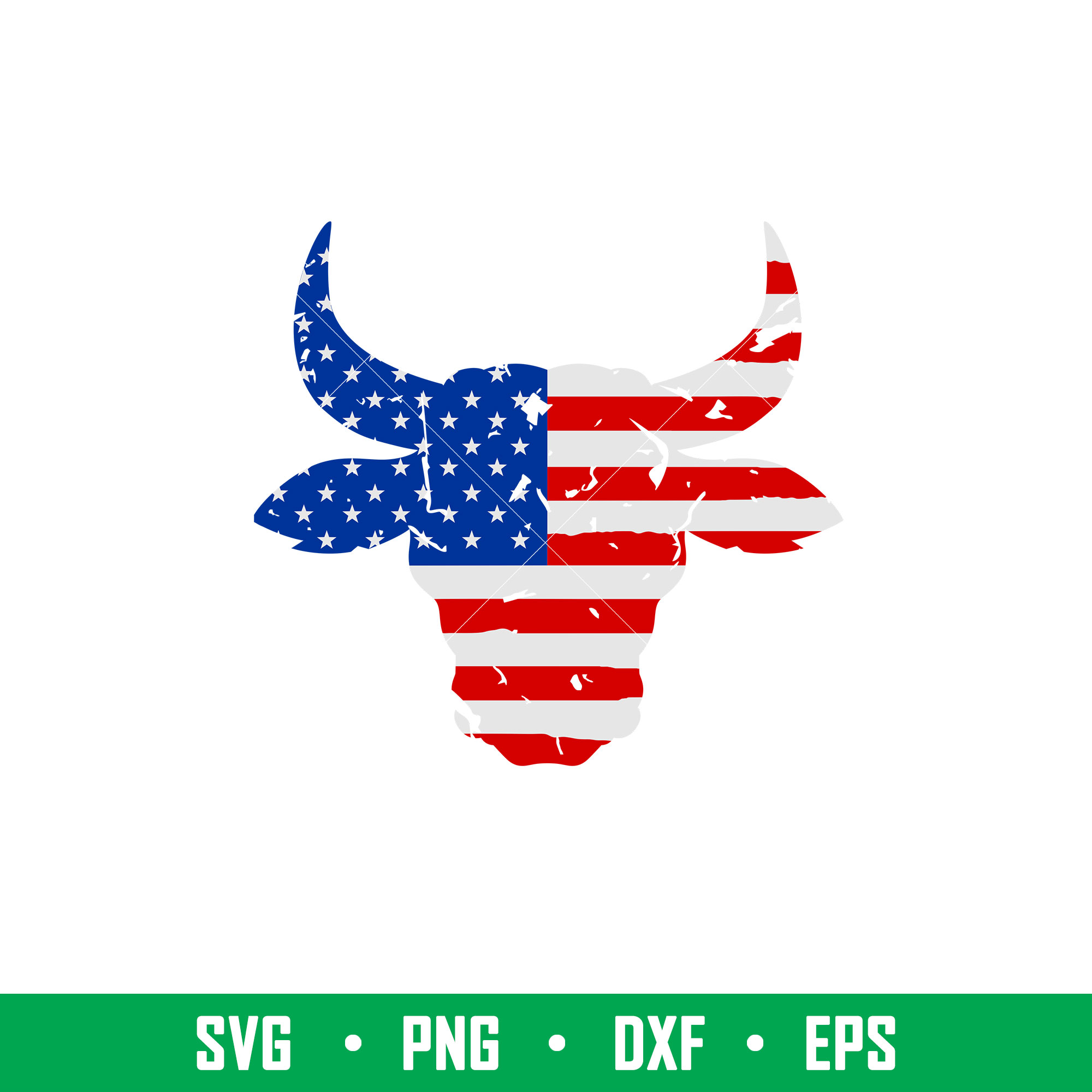 Distressed American Flag Bull, Distressed American Flag Bull - Inspire ...