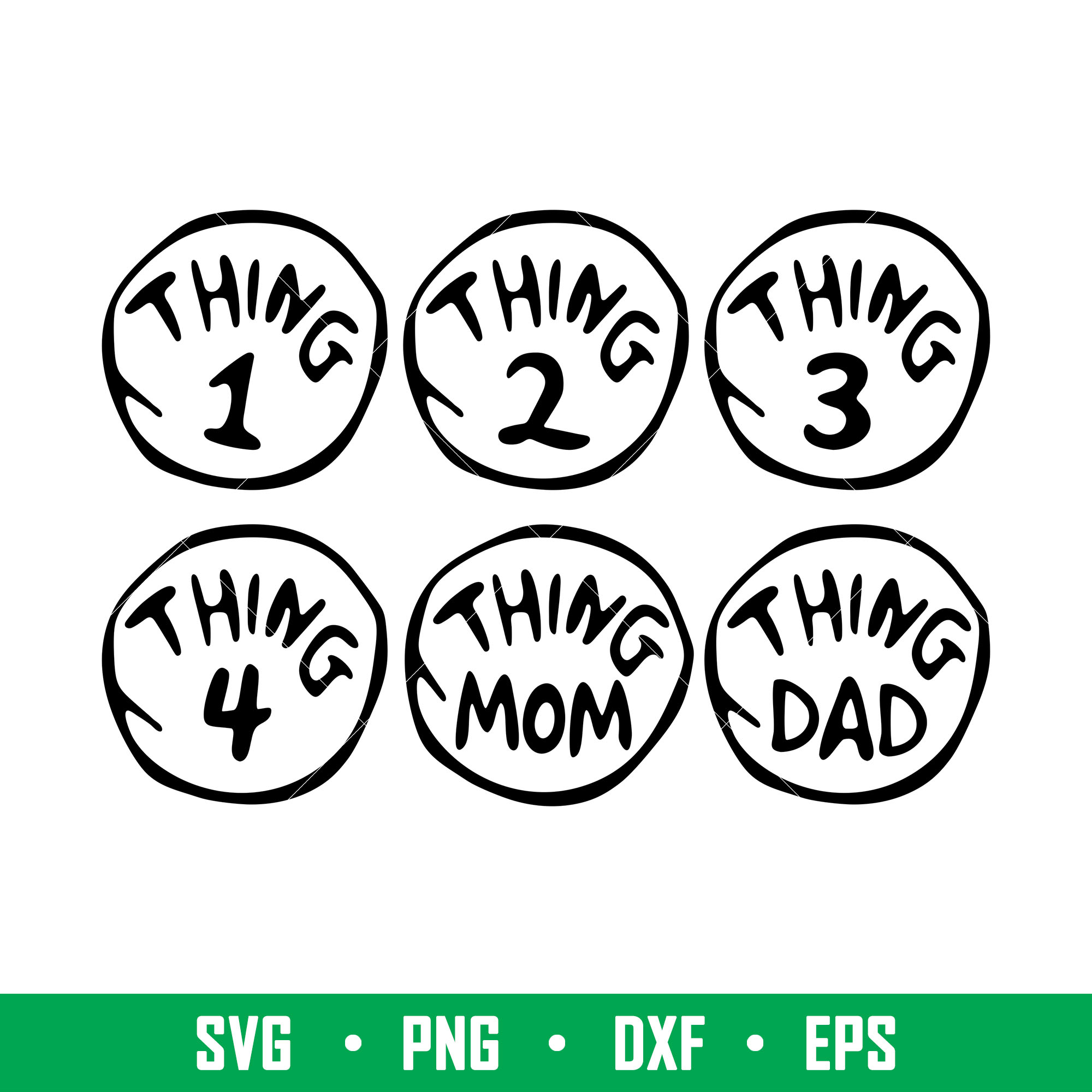 Thing Family Svg Bundle, Thing 1 Thing 2 Svg, Thing Family S | Inspire ...