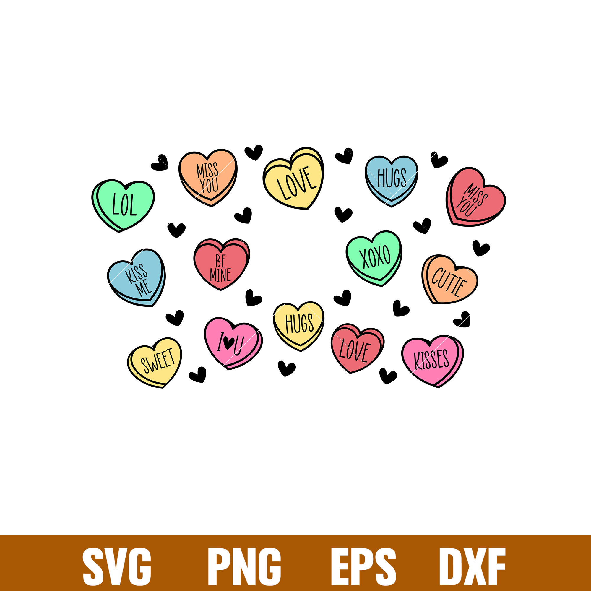 Valentine Candy Heart Full Wrap, Valentine Candy Heart Full | Inspire ...