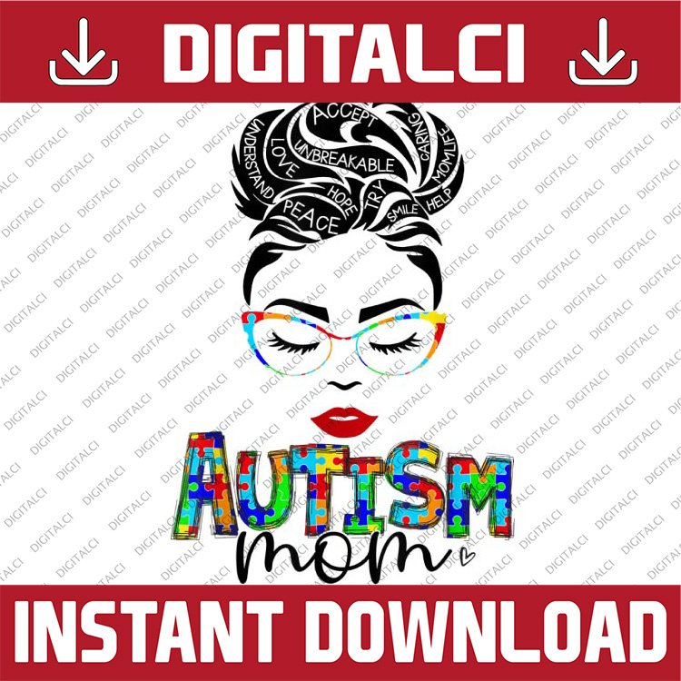 Autism Awareness Strong Mom Afro Mother Black Women PNG Subl | Inspire ...