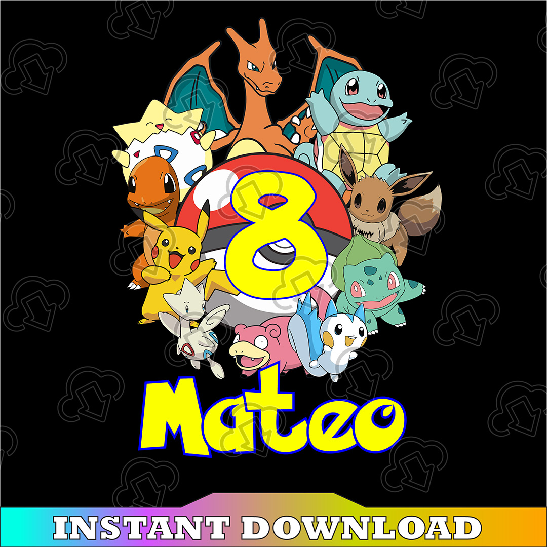 Personalized Pokemon Svg Kids gift Custom Name and Age for b | Inspire ...