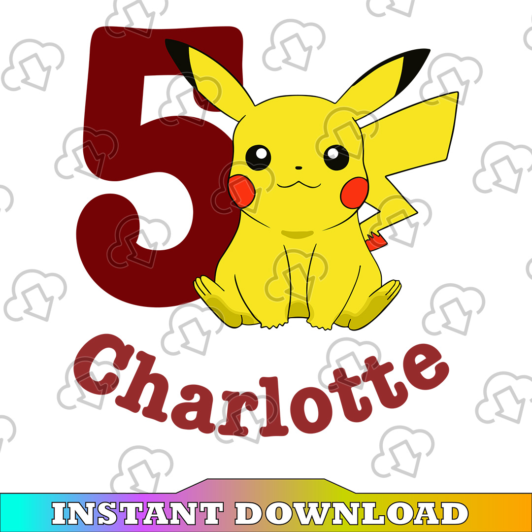 Personalized Name and Age Pikachu Kids Svg / Kids Custom Pik | Inspire ...