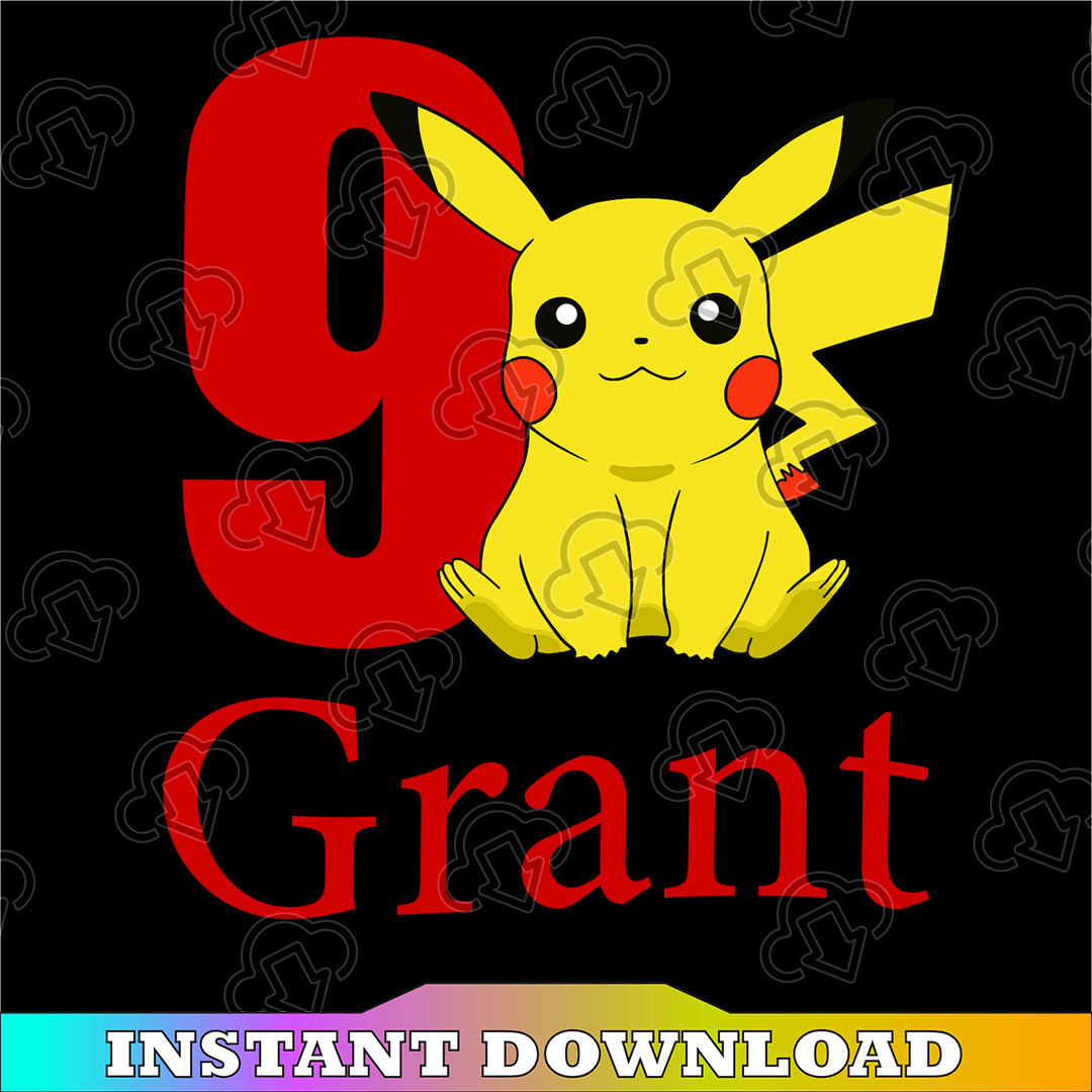 Boy's Pikachu Birthday Svg, Personalized Pokemon Birthday Pa - Inspire ...