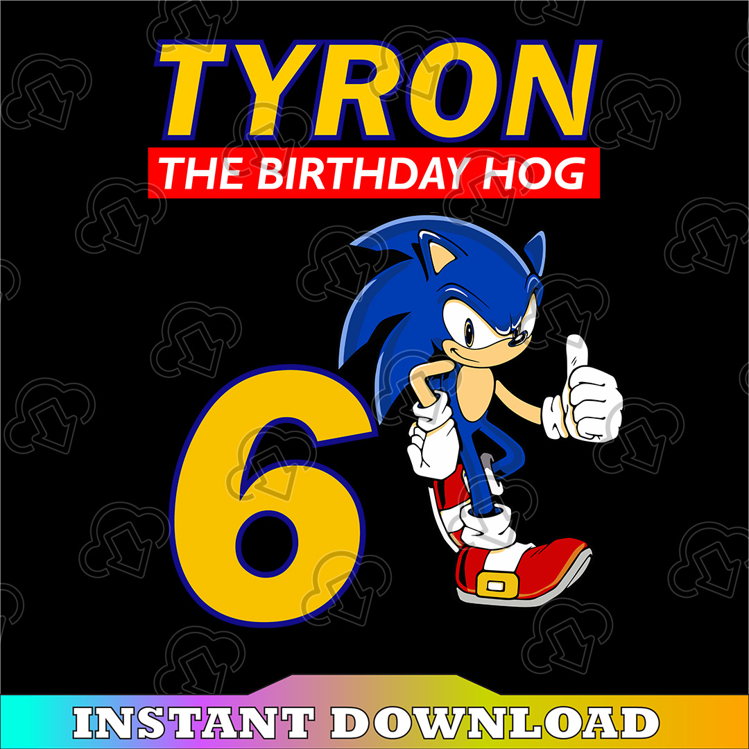 Sonic Inspired Personalized Name and Age Svg, Party Birthday | Inspire ...