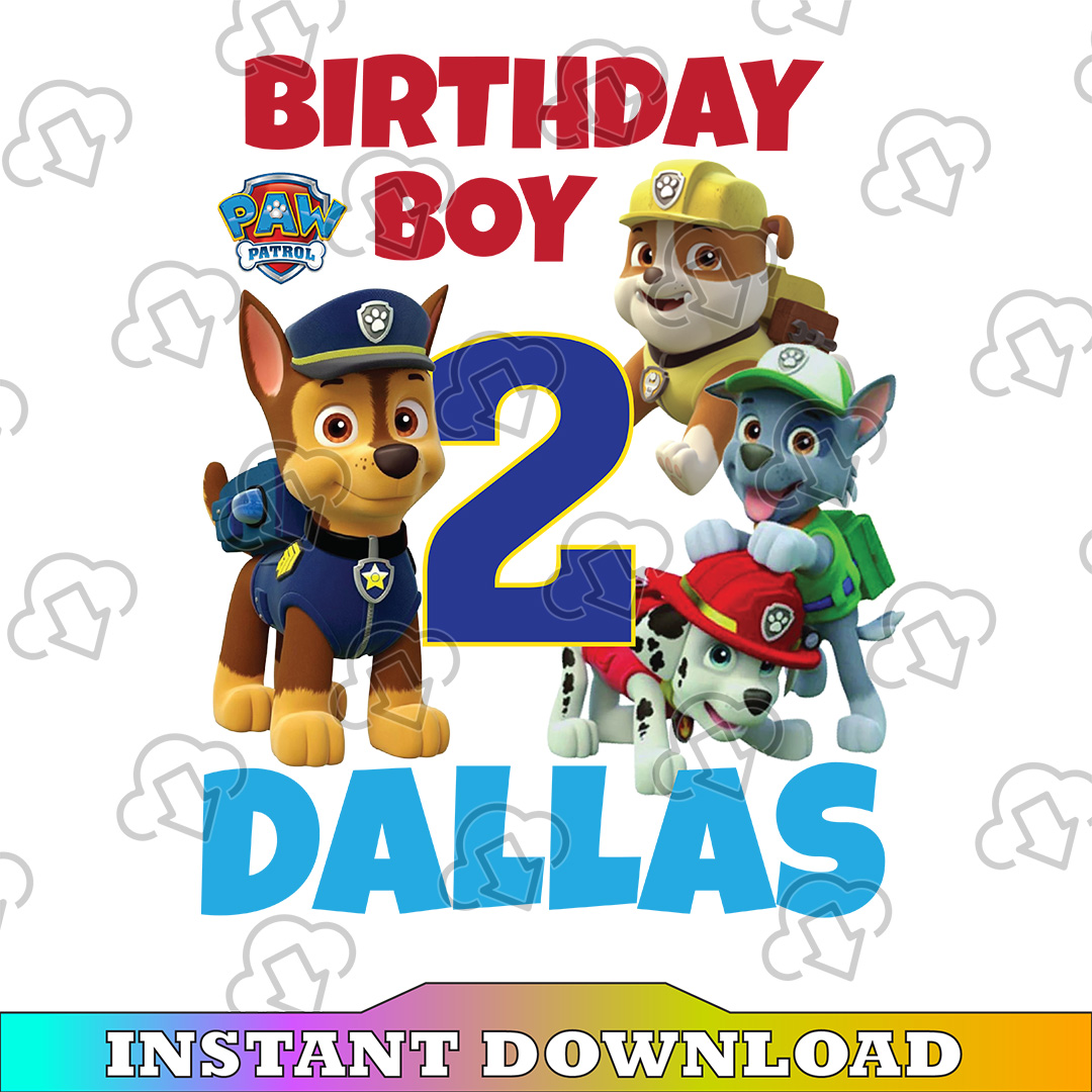 Personalized Name And Ages, Paw Patrol Chase Birthday Png, P | Inspire ...