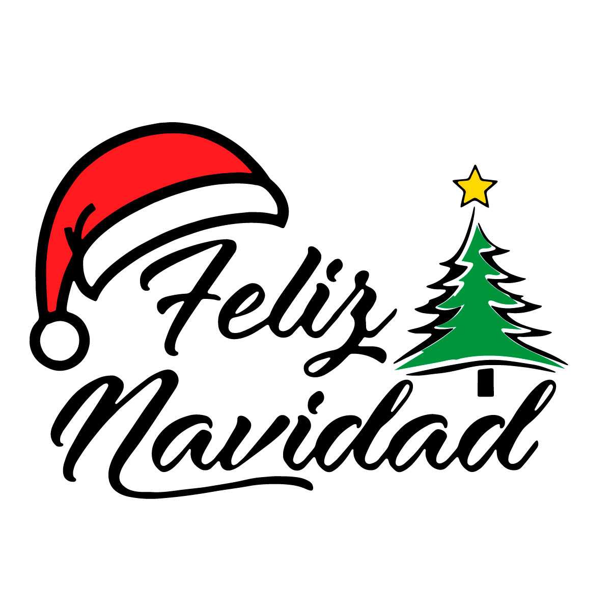 Spanish Christmas Feliz Navidad Santa Hat Fun Mexican Svg, C | Inspire ...