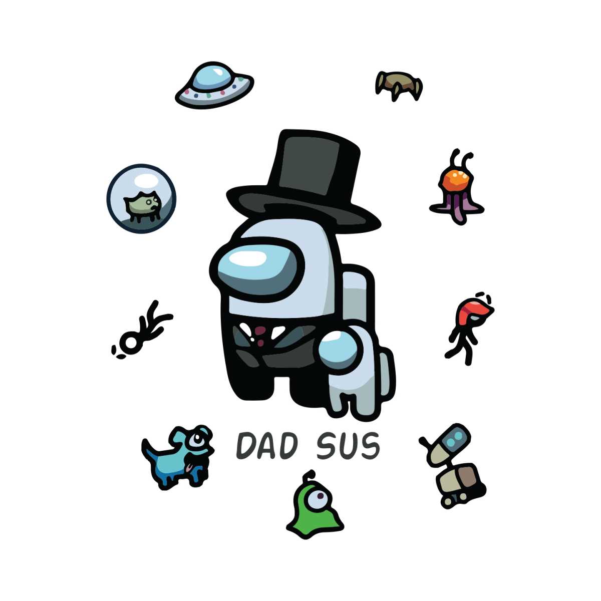 Dad Sus Among Us Svg, Among Us Svg, Dad Svg, Sus Svg, Among | Inspire ...