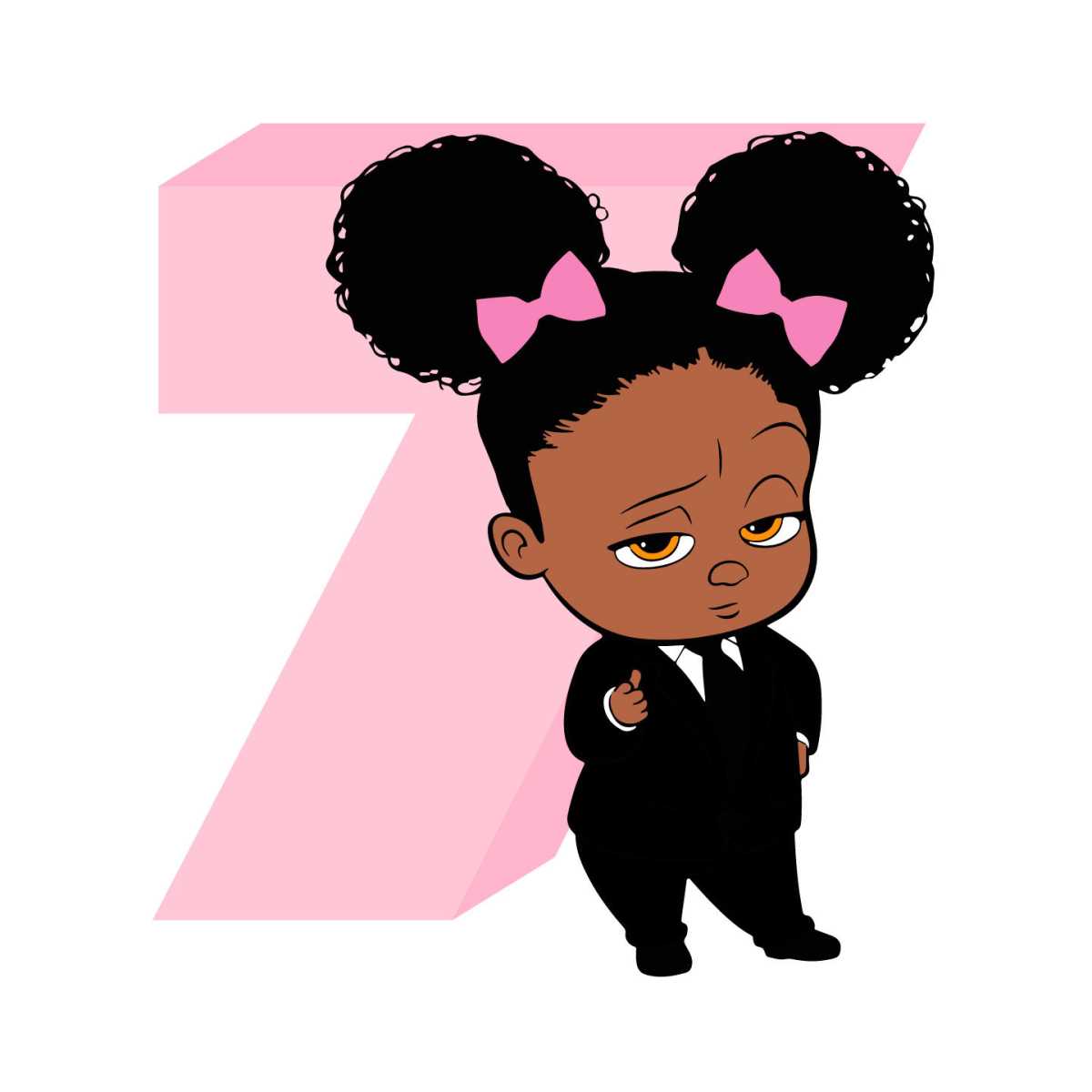 Happy Birthday Boss Baby Girl Seven Years Old 7th Birthday S | Inspire ...
