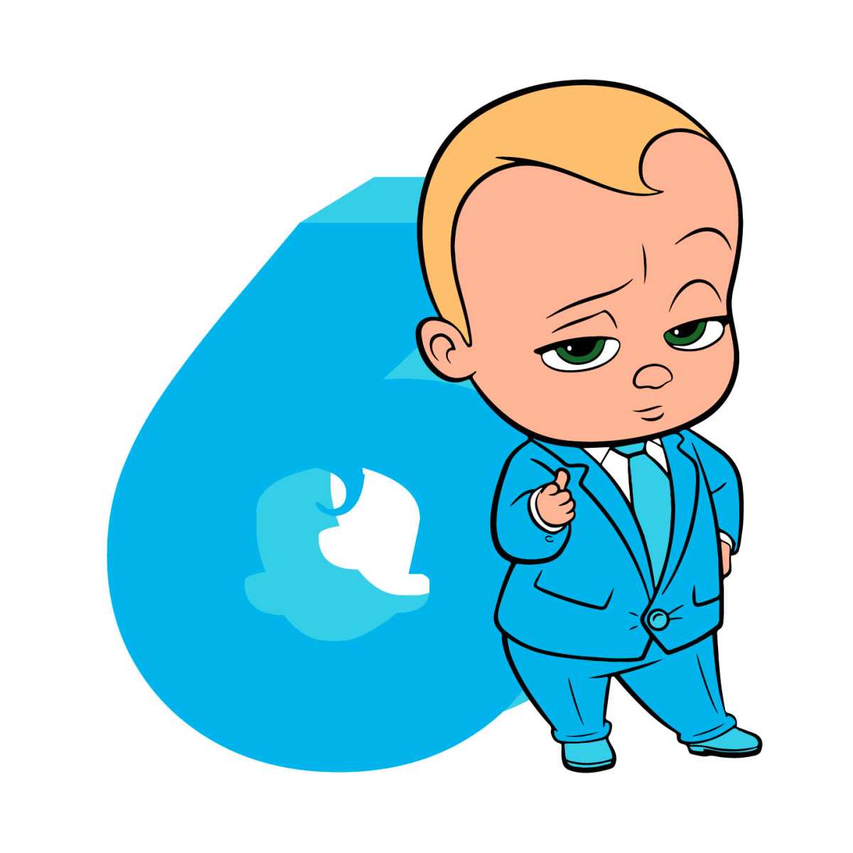 Happy Birthday Cool Boss Baby In Blue Suit Eight Years Old S | Inspire ...