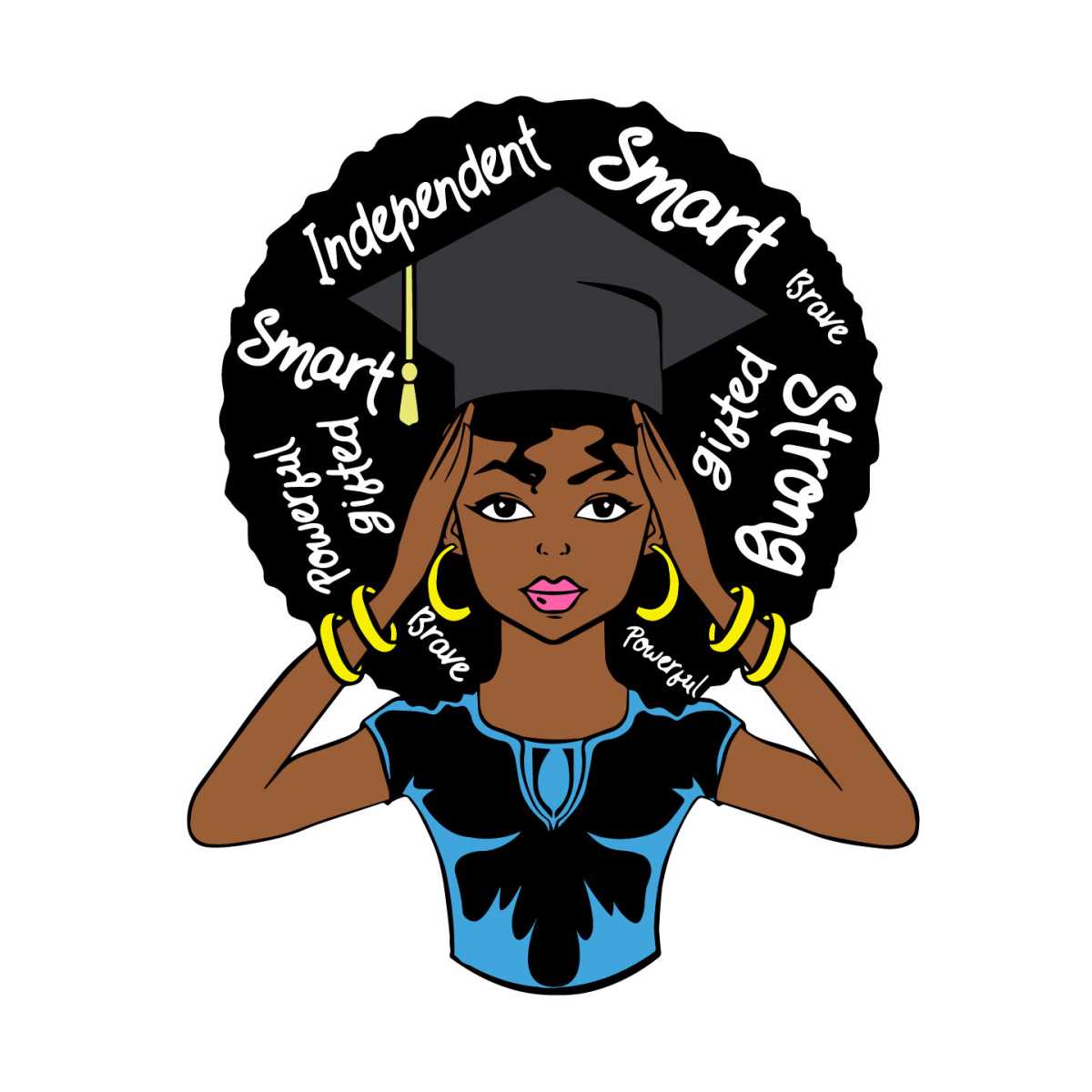 Cute Black Graduate Svg, Black Girl Svg, Graduation African | Inspire ...