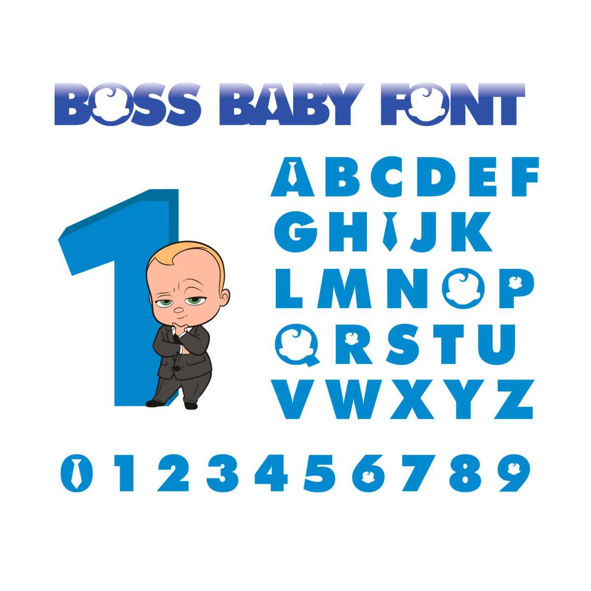 Boss Baby Font Boss Baby Icons Alphabet And Number First Bir | Inspire ...