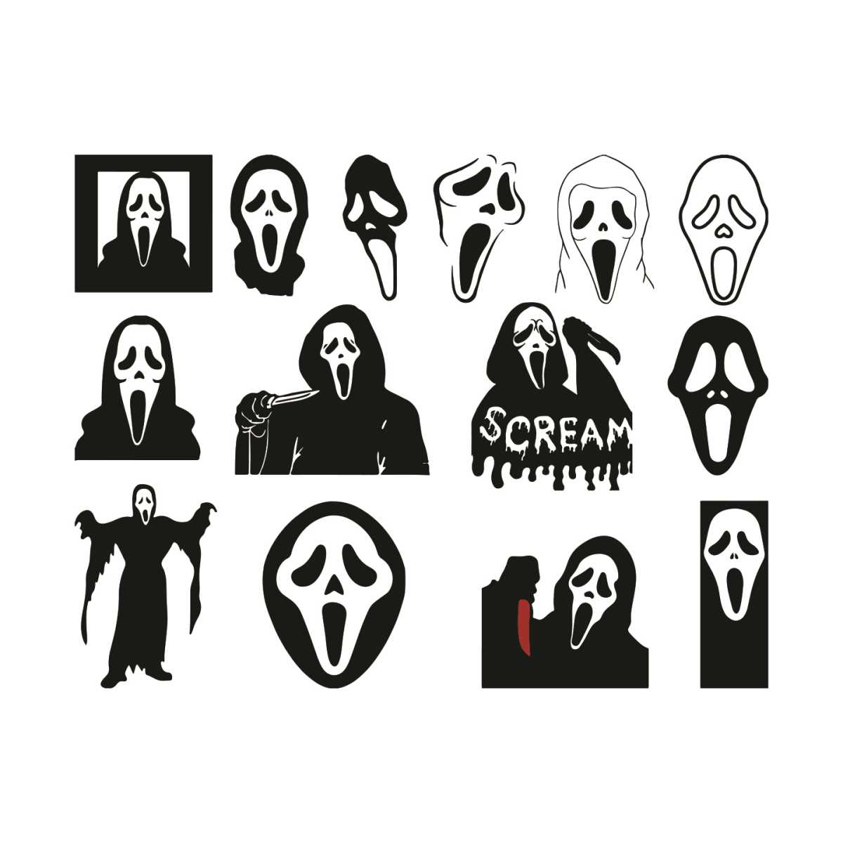 Scream SVG Bundle, Ghostface SVG Bundle, Halloween SVG, Cut | Inspire ...