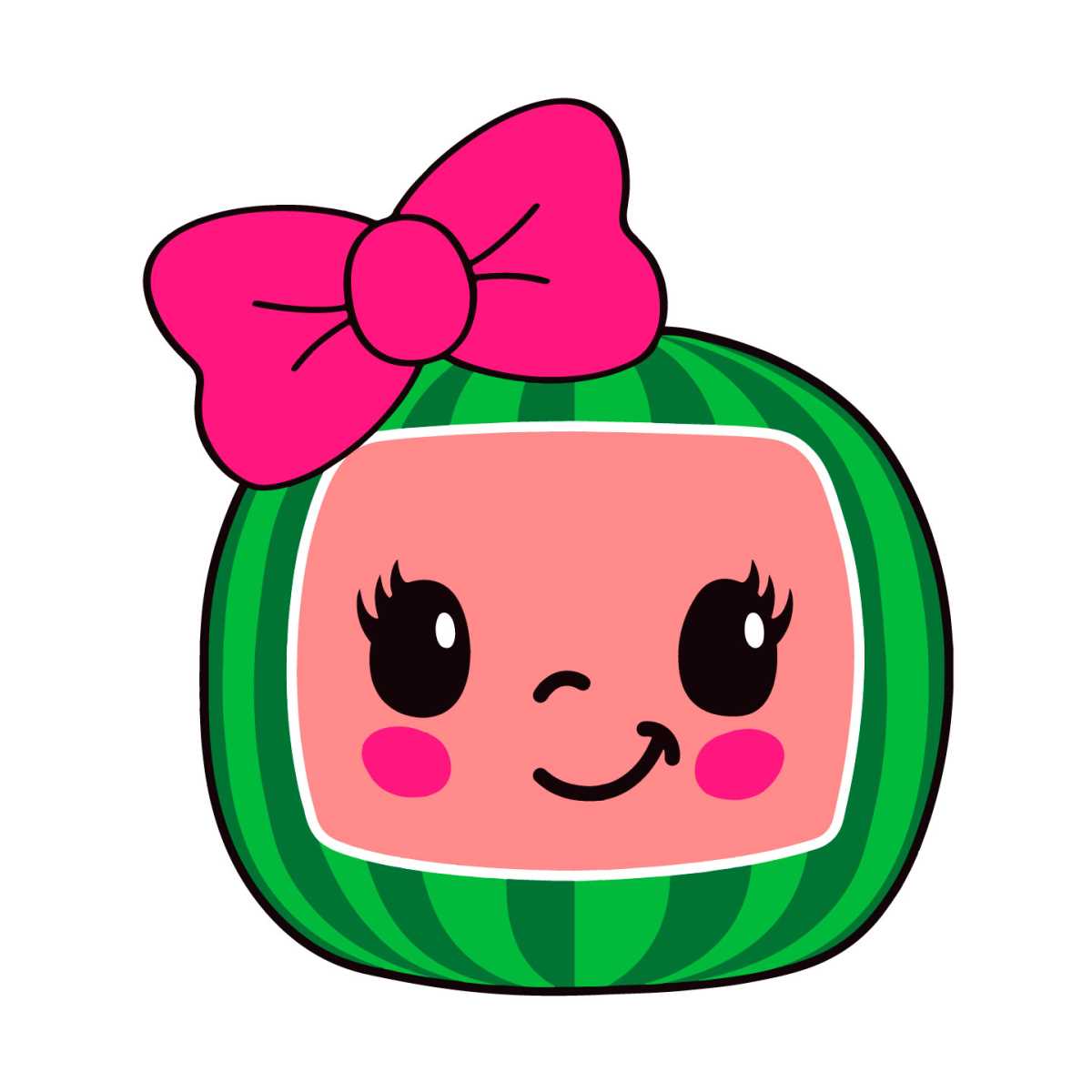 Cute Cocomelon Girl With Pink Bow For Happy Birthday Girl Sv | Inspire ...