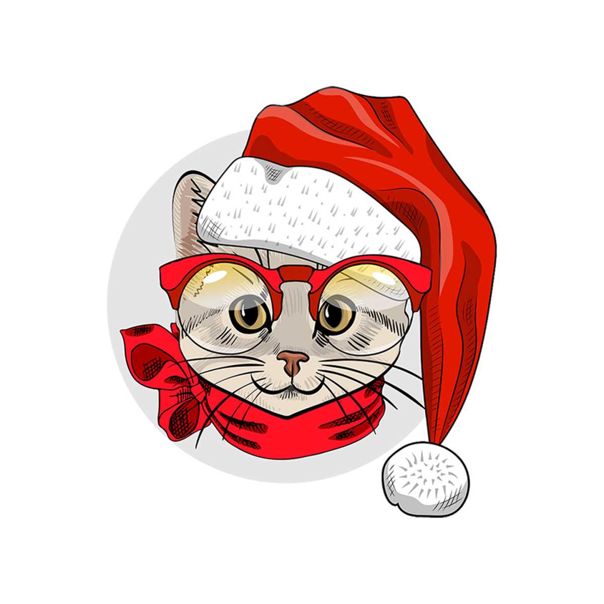 Vector Cat Santa Claus Red Cap svg, Trending Svg, Animal Svg | Inspire ...