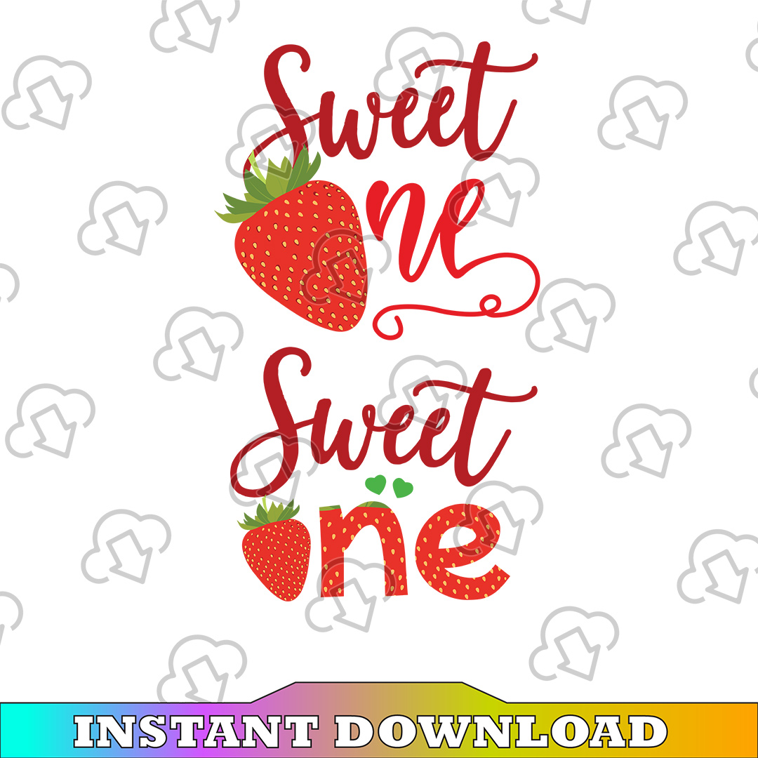 Sweet One SVG, Strawberry One Svg, First Birthday Svg Cut Fi | Inspire ...