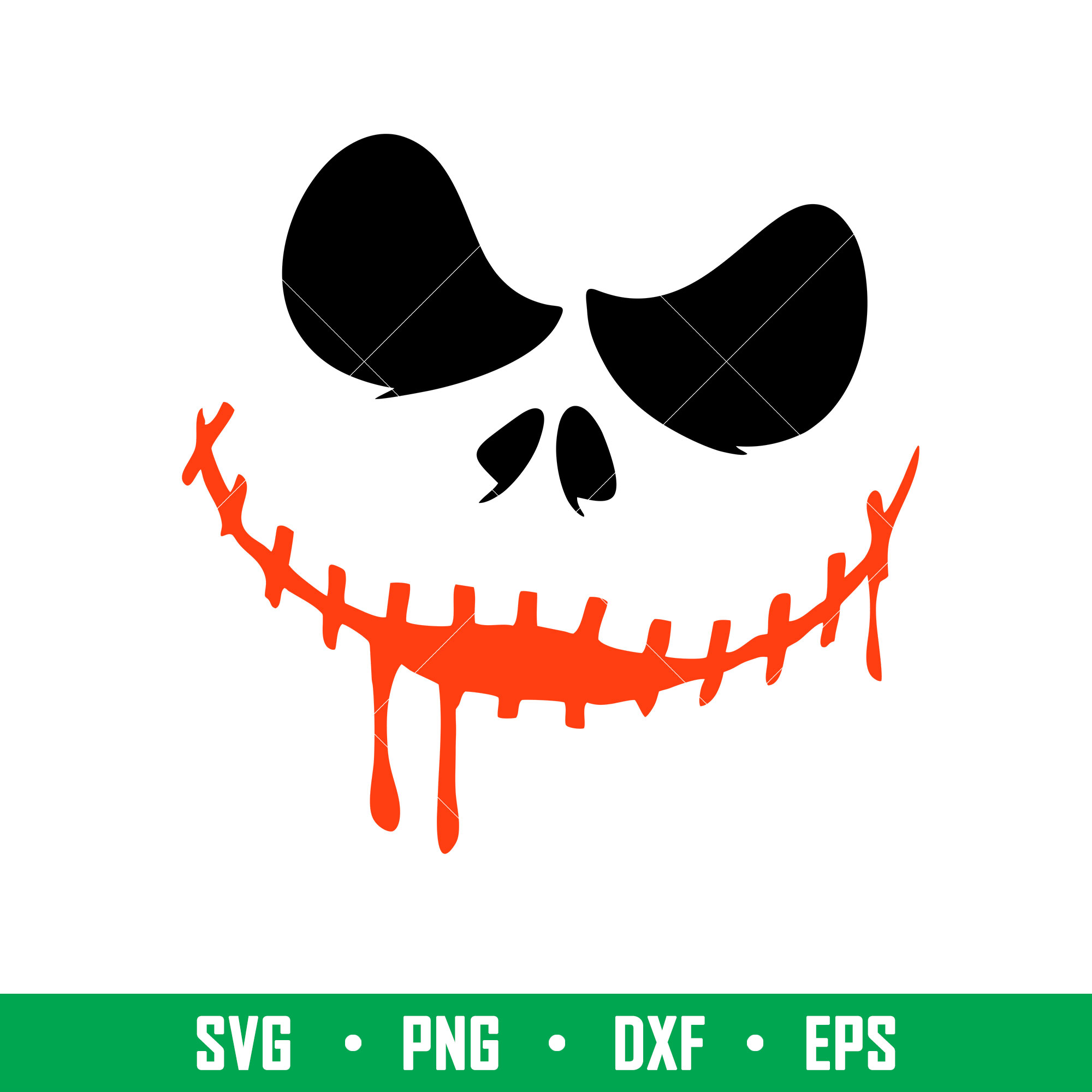 Jack Skellington Smile, Jack Face Svg, Smiling Jack Svg, Nig | Inspire ...