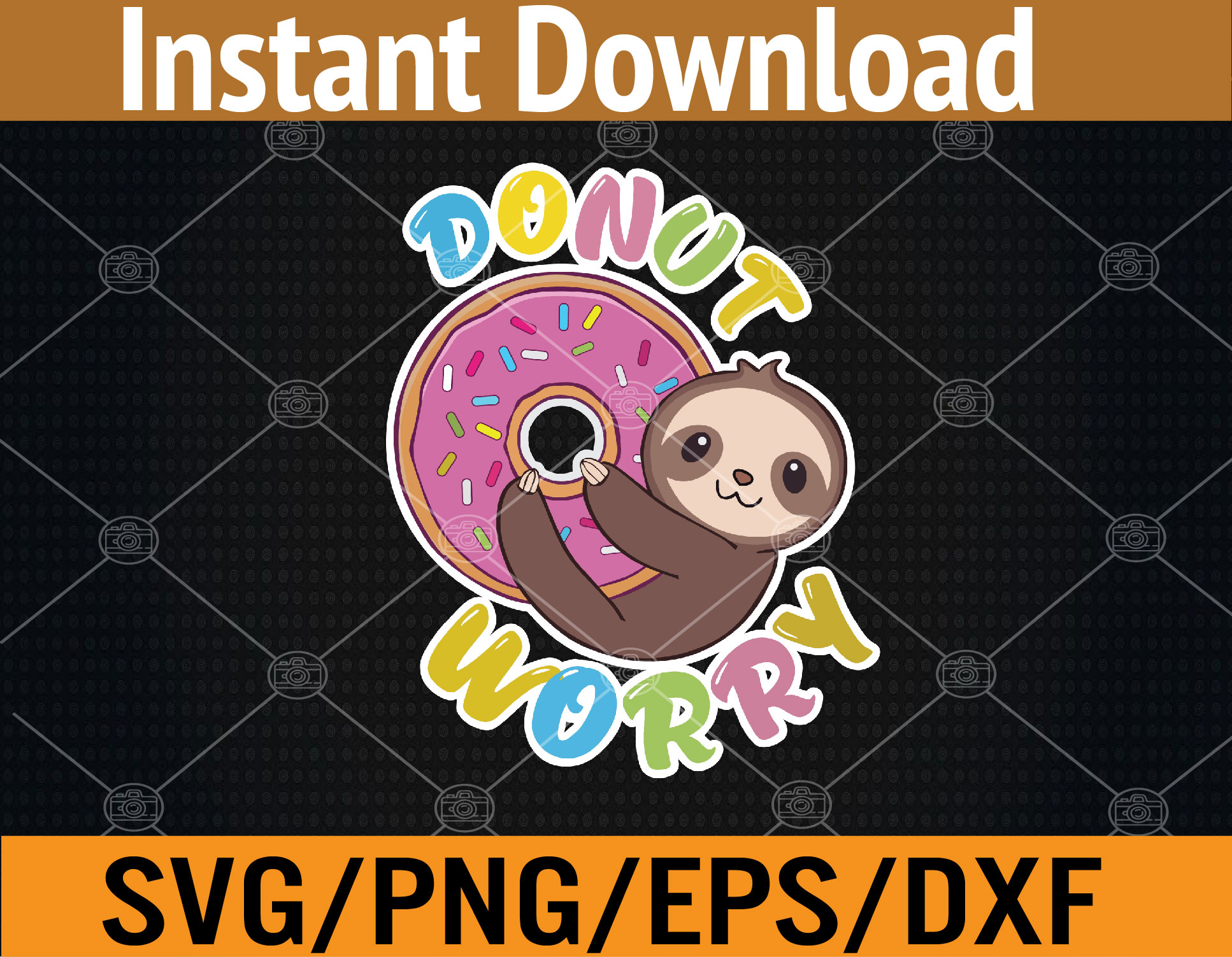 Funny Donut Worry Sloth, Teacher Test Day, Cute Sloth Lover | Inspire ...