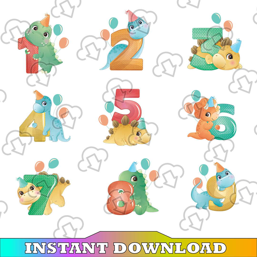 Dinosaur T rex Numbers Png, Dinosaur Theme Birthday Party, B | Inspire ...