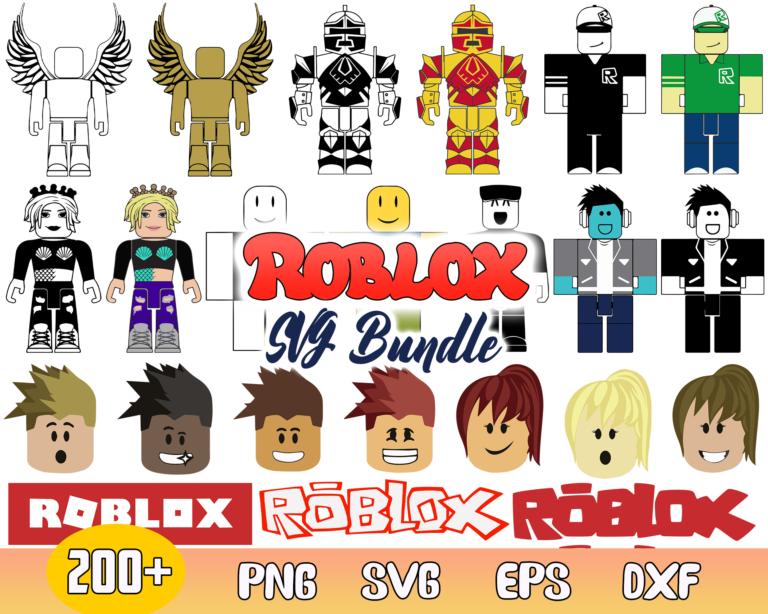 Roblox Mega Bundle Svg, Roblox Svg, Roblox Cartoon Svg, Inst | Inspire ...