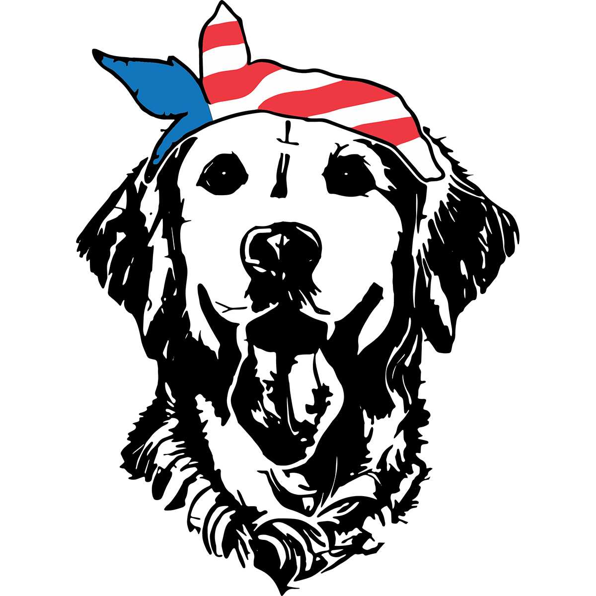 Labrador Usa Bandana, Independence Day, American Flag, Labra | Inspire ...