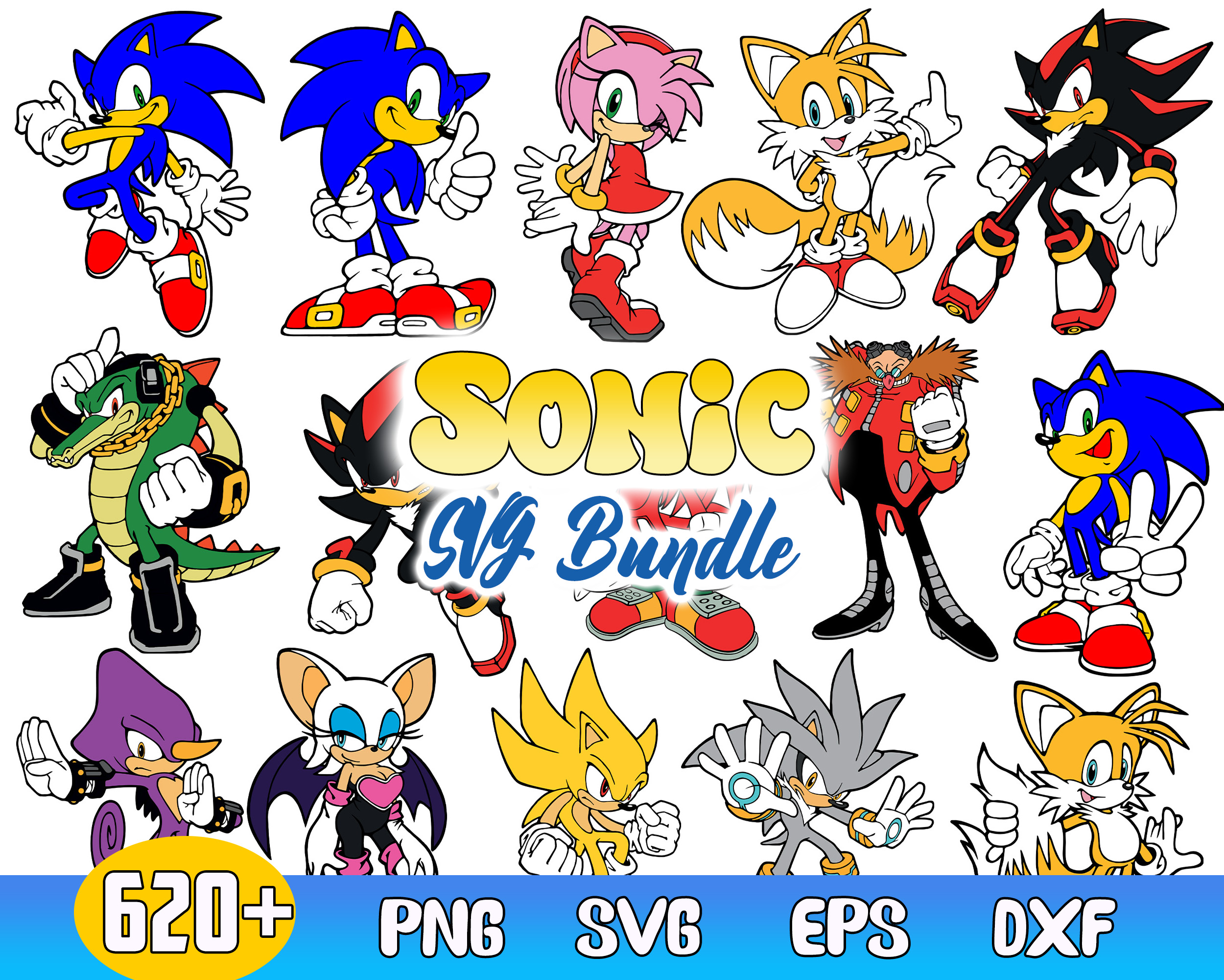 Sonic Bundle Vector, The Hedgehog Svg, Sonic Character Svg, - Inspire ...